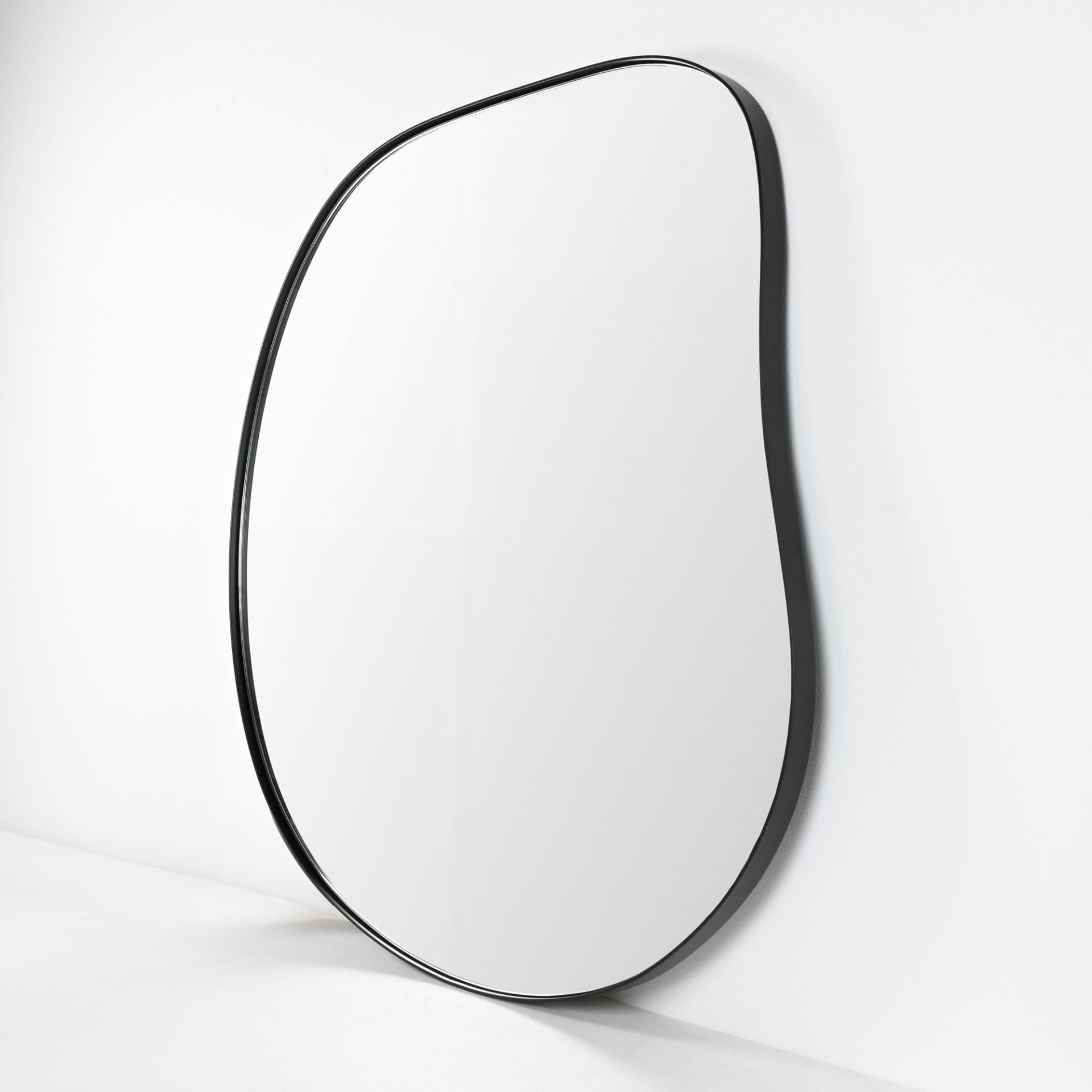 Black organic shaped mirror