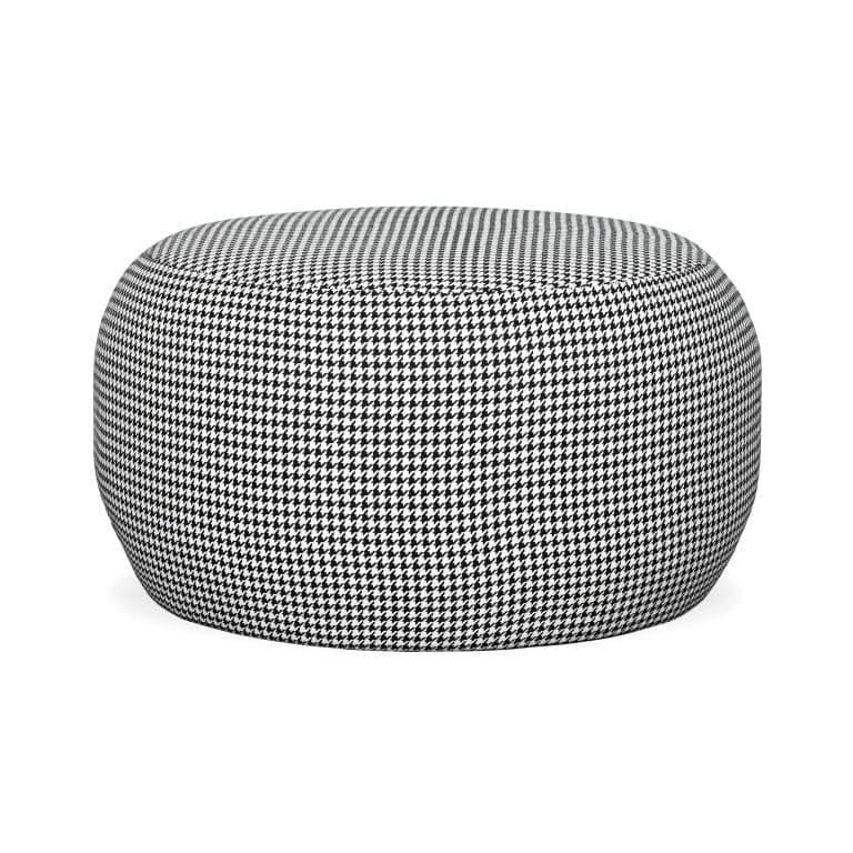 Round Grey Fabric Ottoman