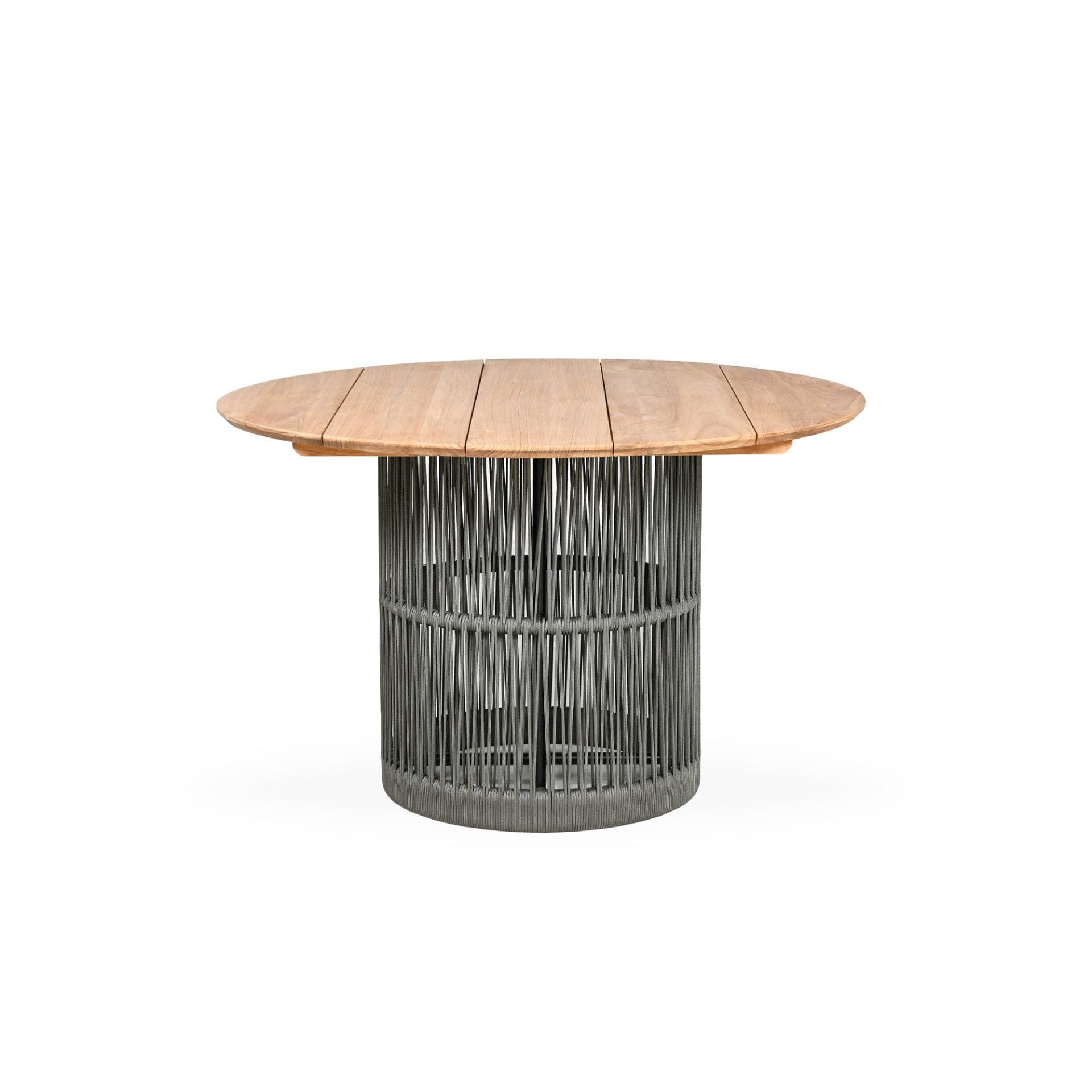 Wood round outdoor dining table