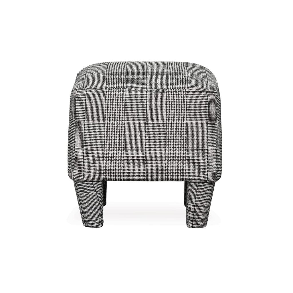 Square Beige Fabric Ottoman
