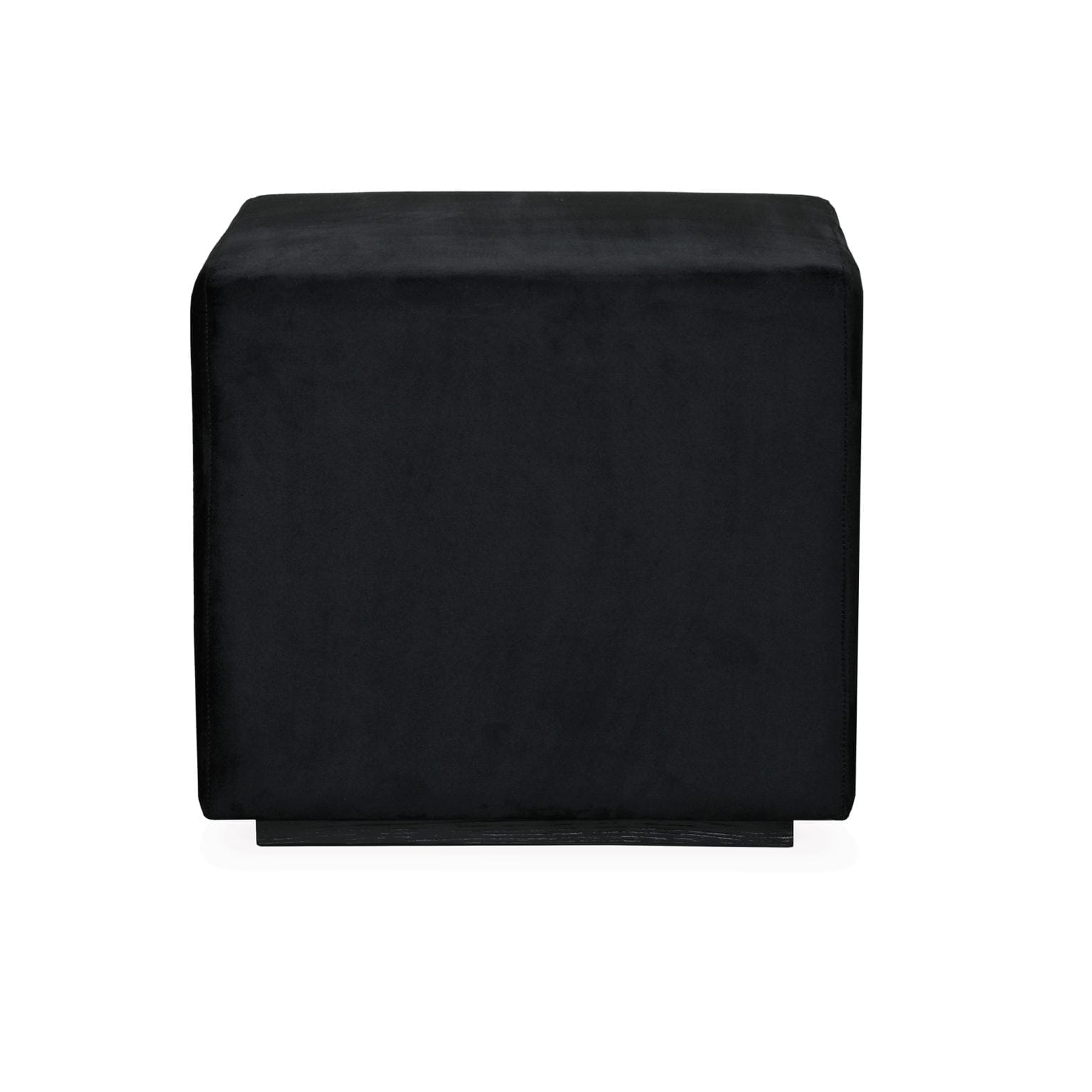 Square Black Velvet Ottoman