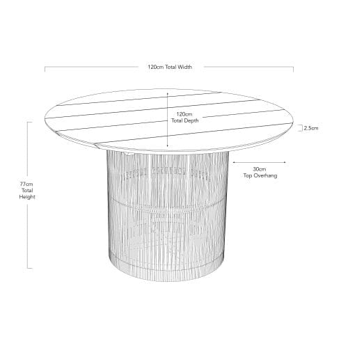 Wood round outdoor dining table