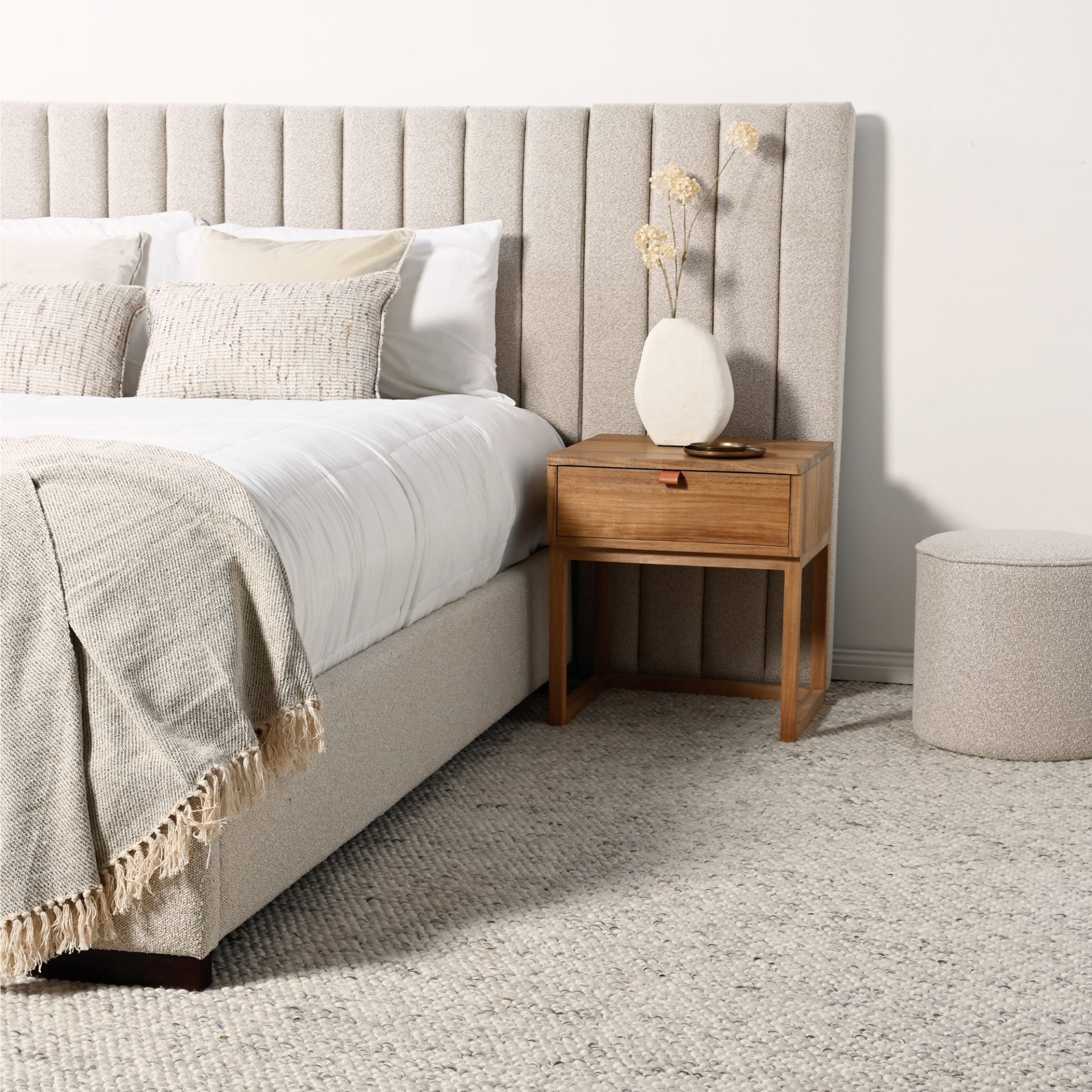 Oatmeal Beige Full Bed