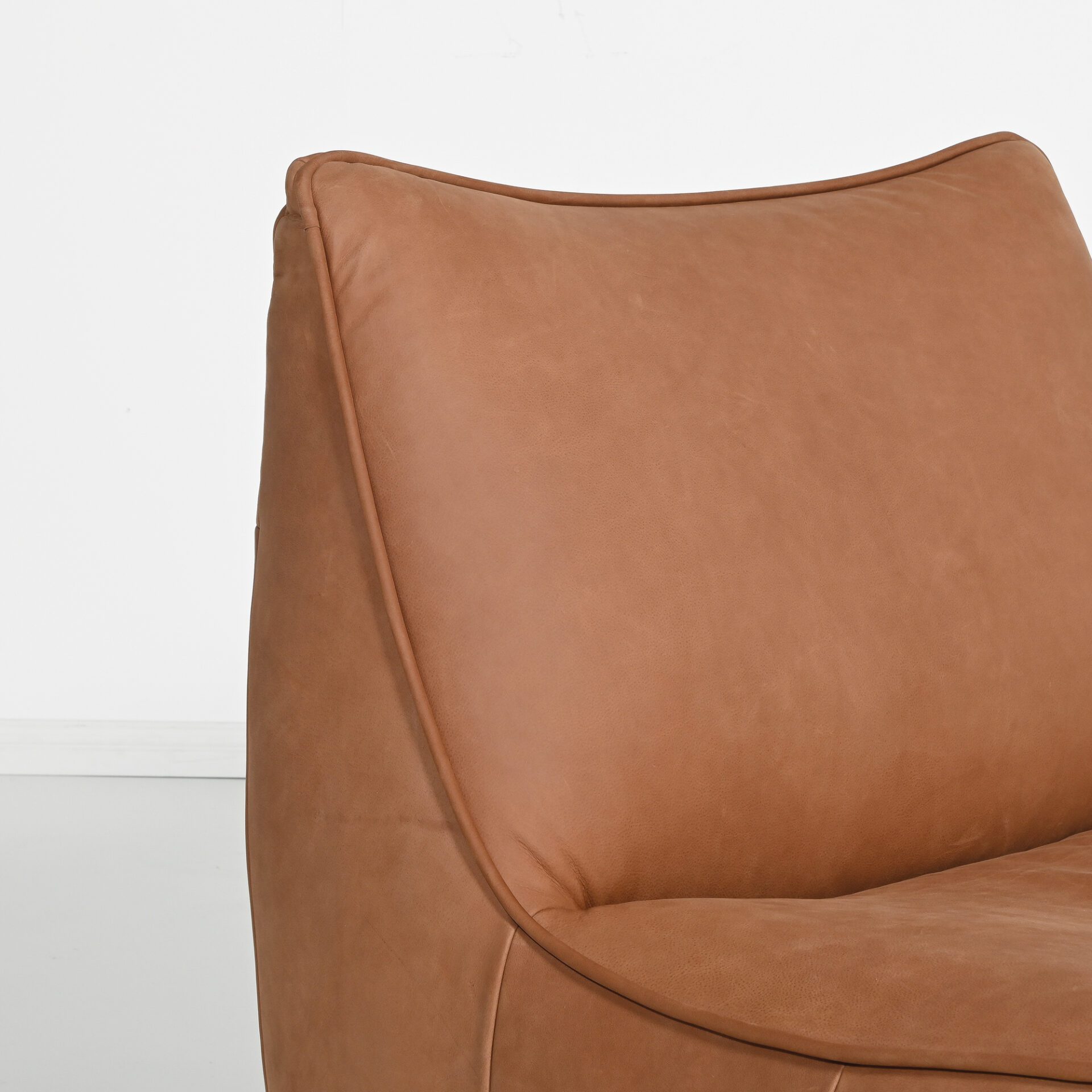 Brown Leather Swivel Lounge Chair