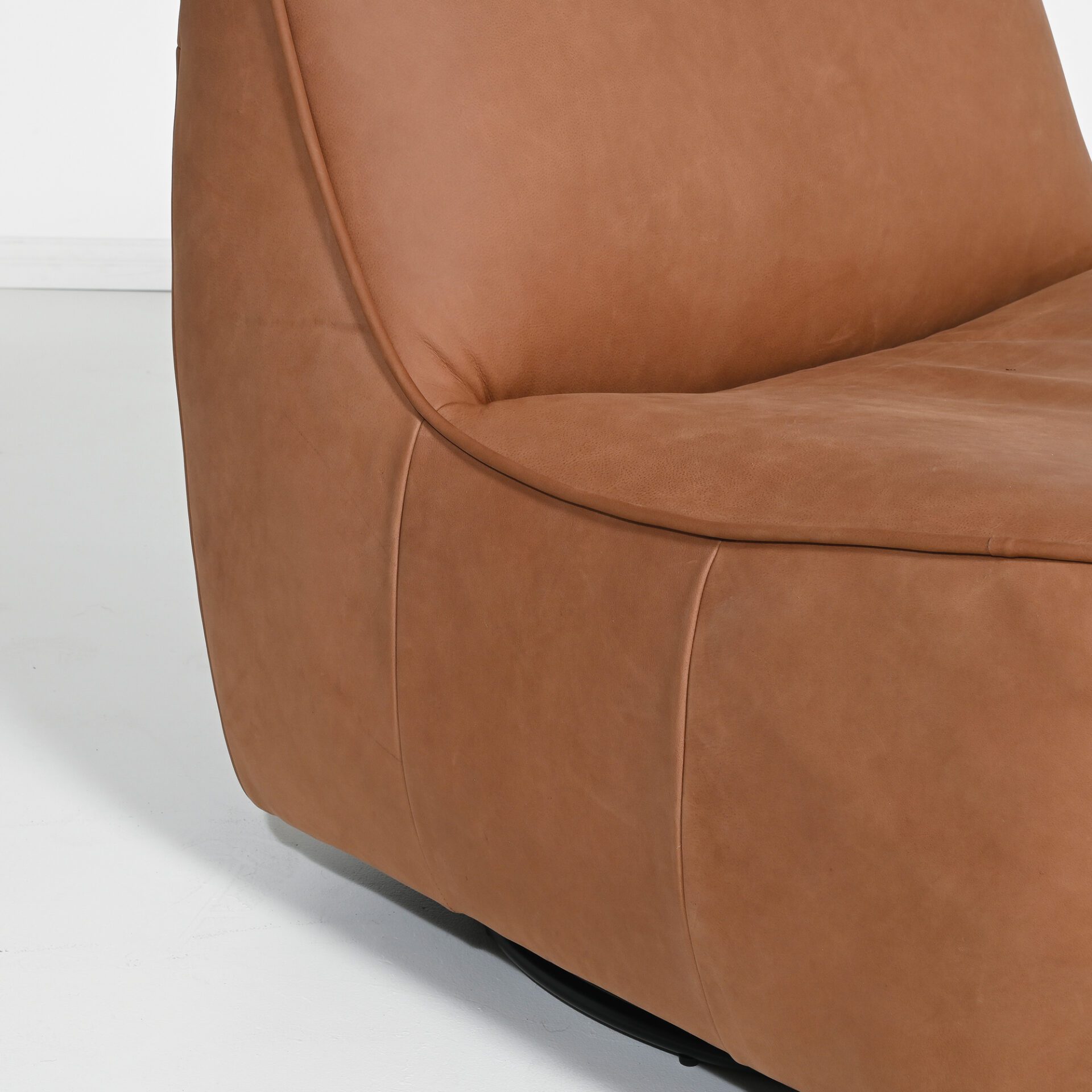 Brown Leather Swivel Lounge Chair