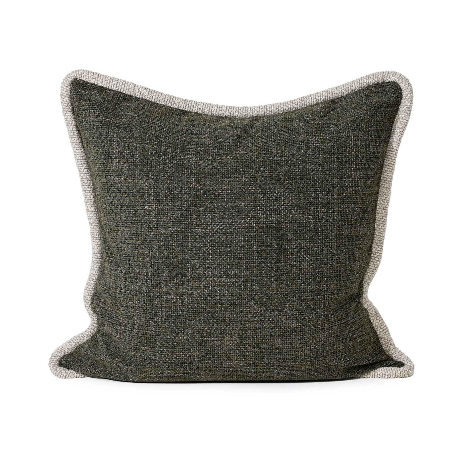 Woven Moss Square Green Fabric Cushion