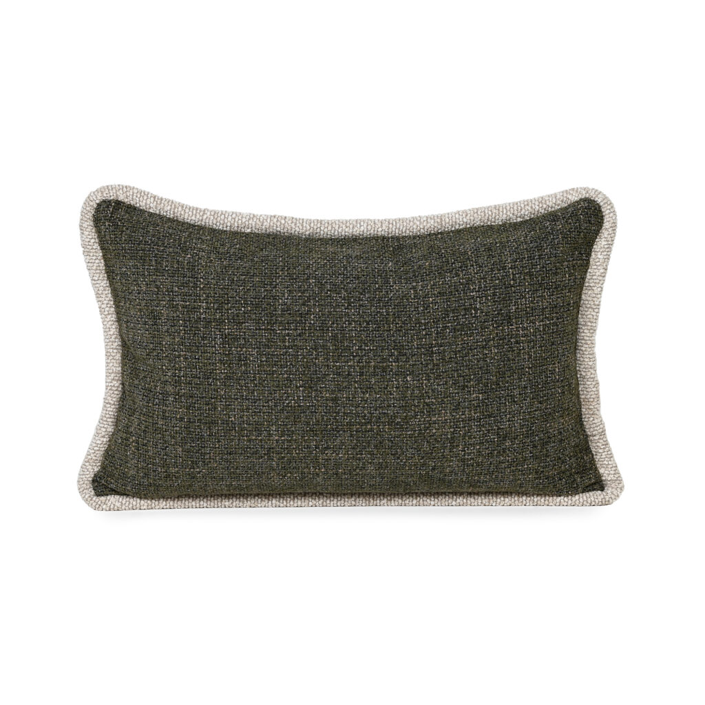 Woven Moss Rectangular Green Fabric Cushion