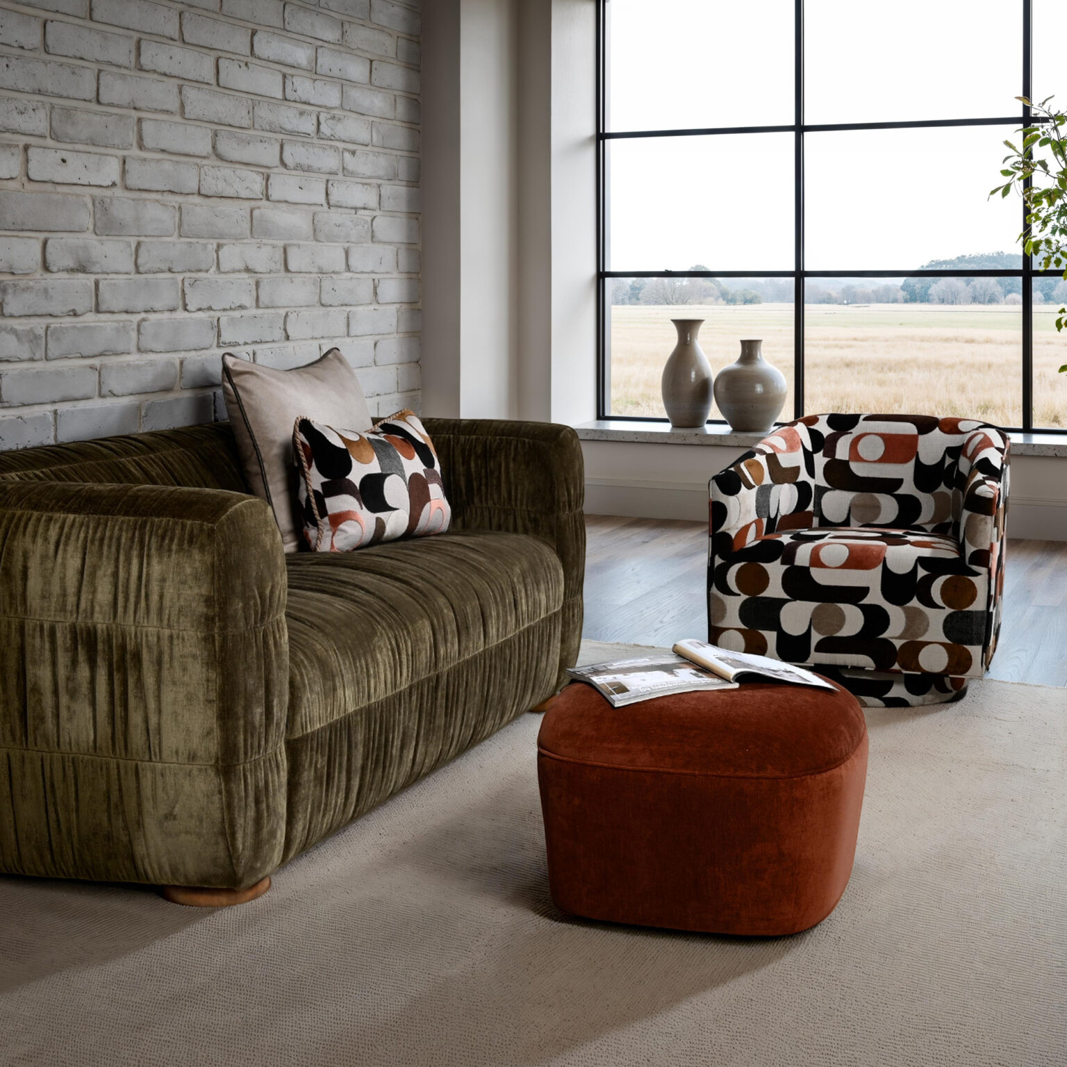 Vintage patterned Swivel Chair