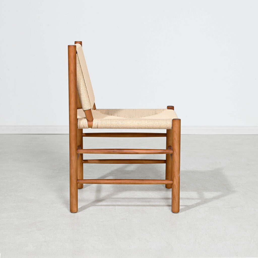 Walnut Wood and natural rope dining chair
