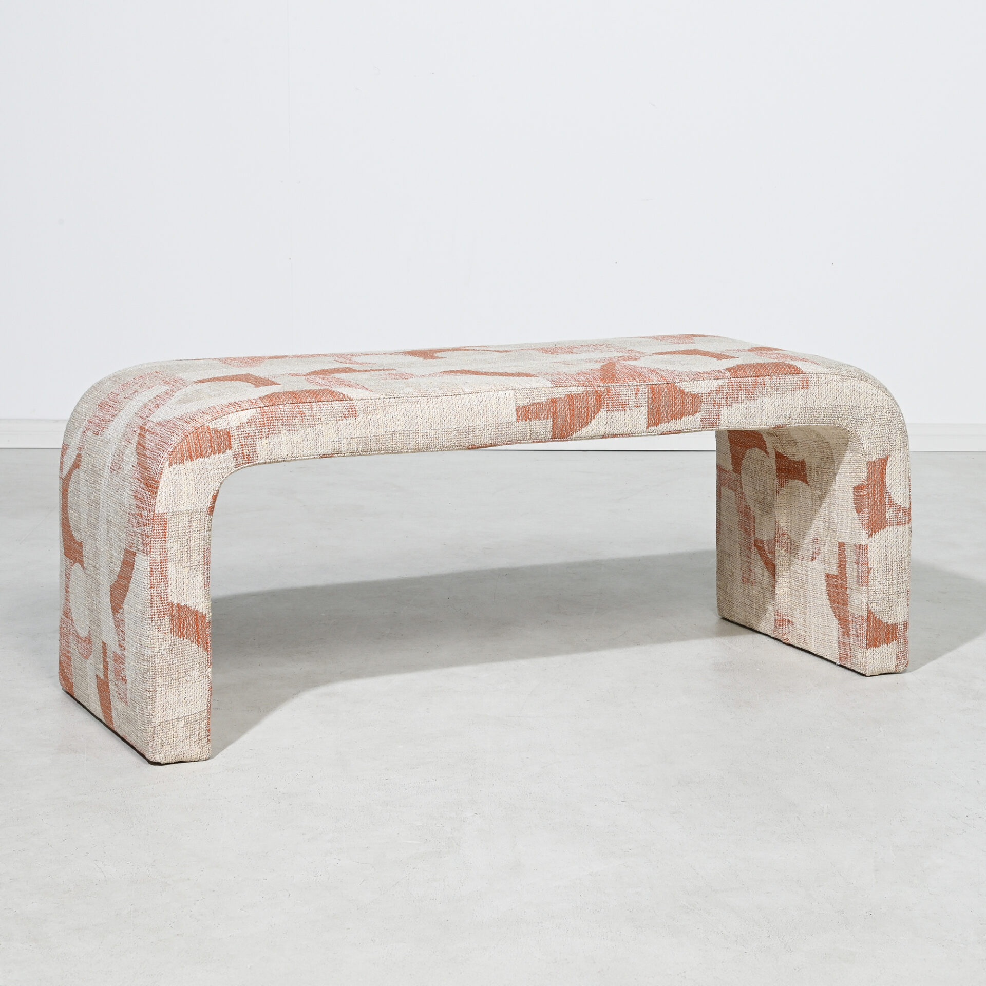 natural and brick arch bench ottoman