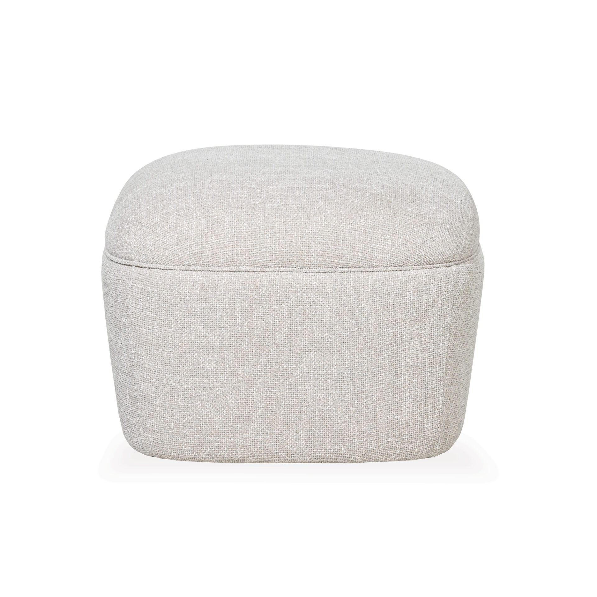 Rounded square natural ottoman